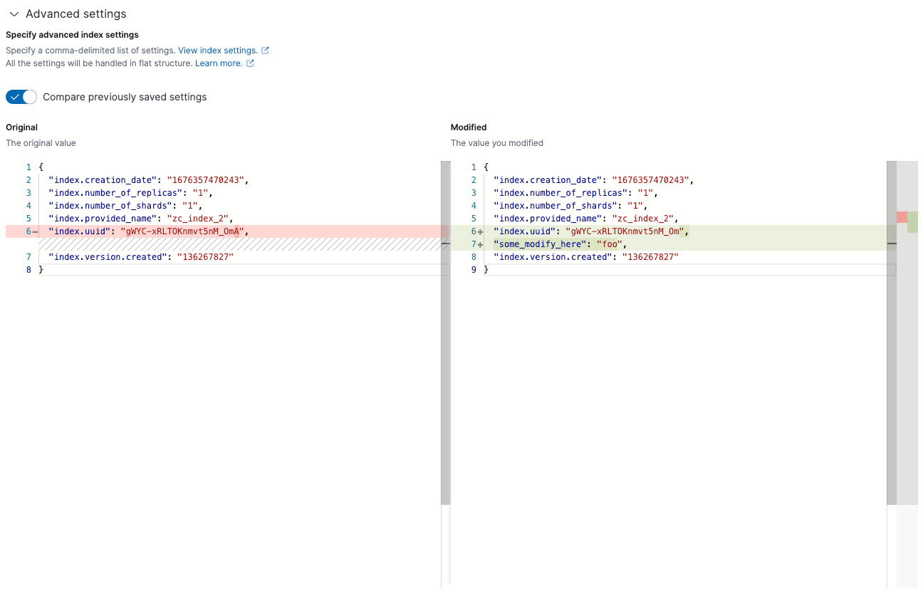 Index Management UI enhancements - OpenSearch