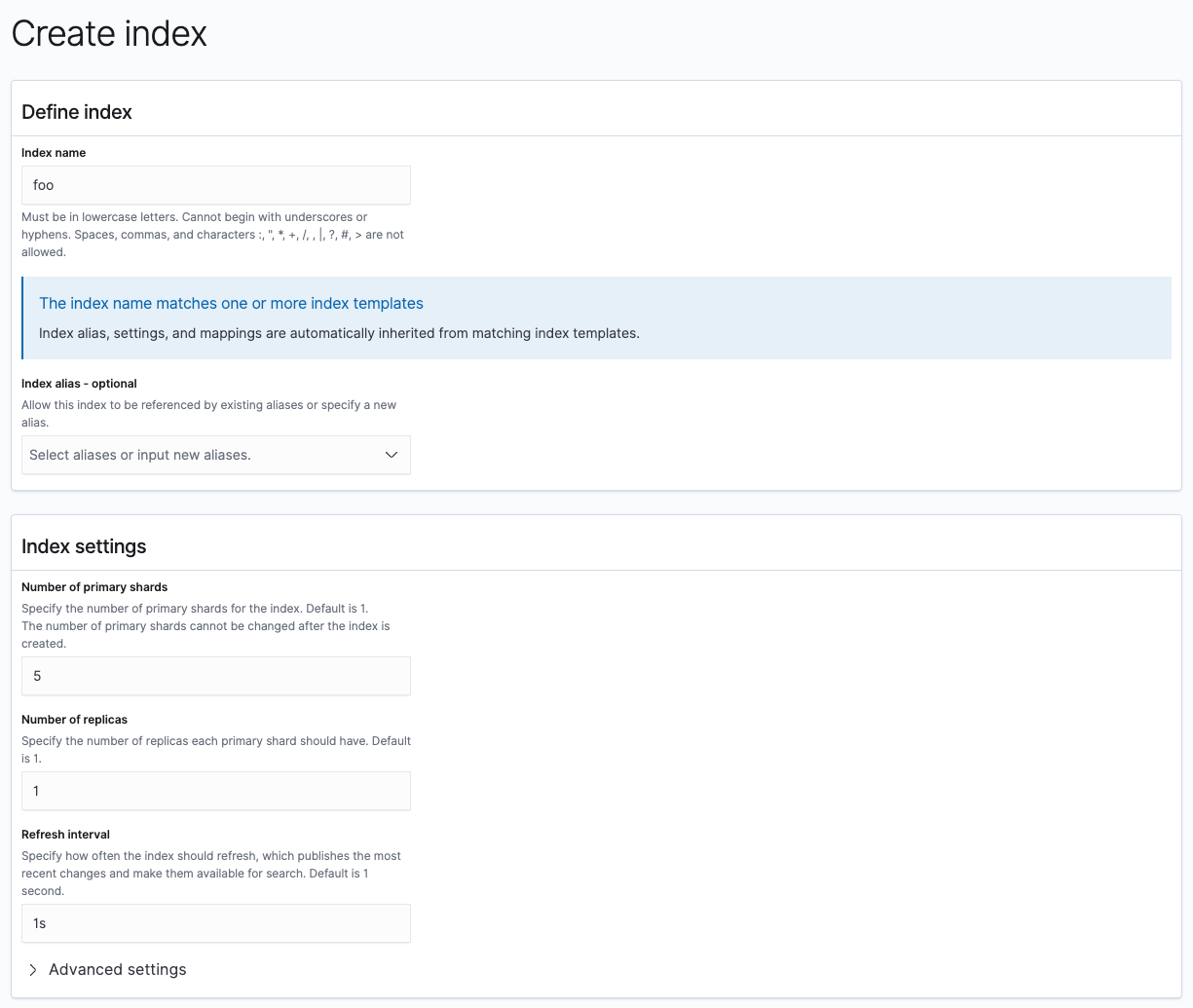 Index Management UI enhancements - OpenSearch